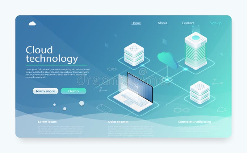 Cloud Hosting Network Isometric Concept. Online Computing Storage Concept. Concepts Cloud ...