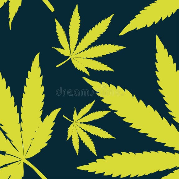 Marijuana Leaf Seamless Pattern. Vector Image Stock Illustration ...