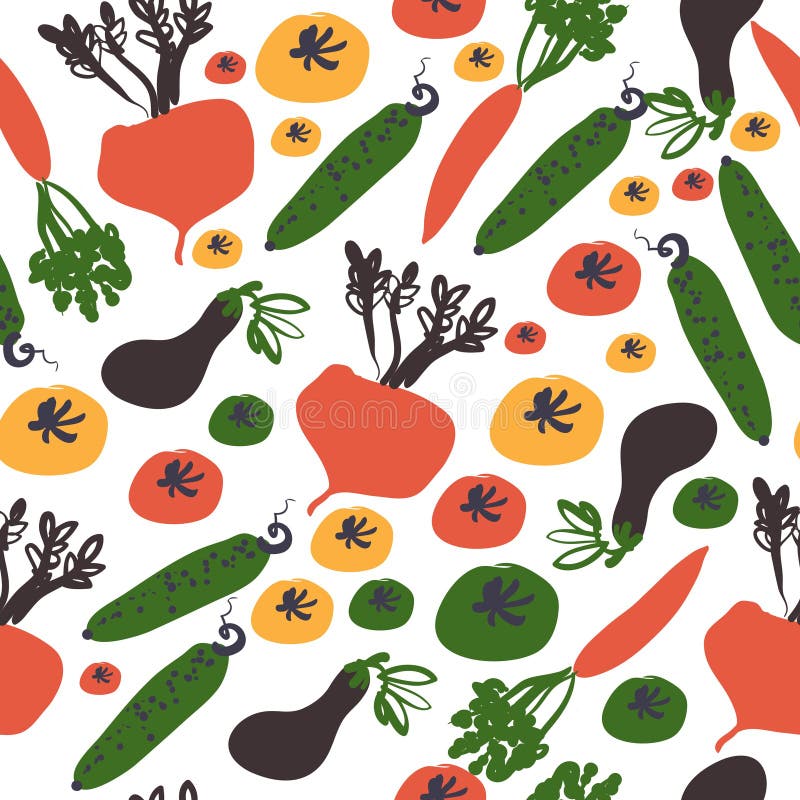 Veggies Seamless Pattern for Your Design Stock Vector - Illustration of ...