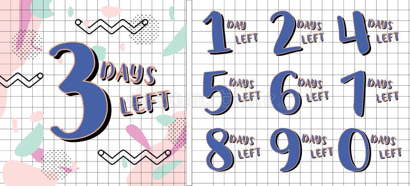 Number of Days Left Countdown Template Vector Illustration Stock Vector ...