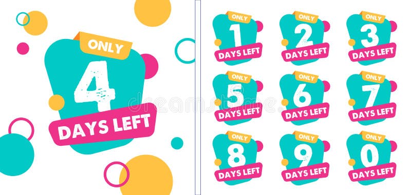 Number of Days Left Countdown Template Vector Illustration Stock Vector ...