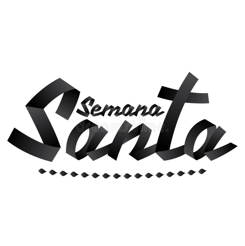 Semana Santa, Holy Week Spanish Text Ribbon Vector Lettering Stock ...