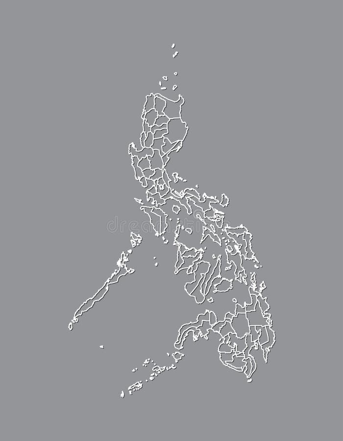 Philippines Map with Gray Tone on Png or Transparent Background ...