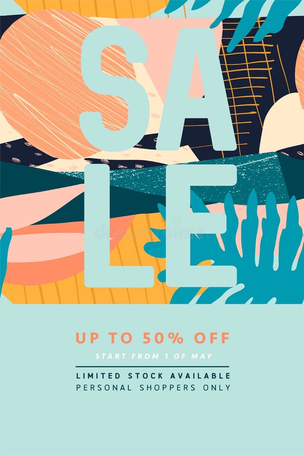 Cover Page Design Template with Floral Contemporary Collage. Modern ...