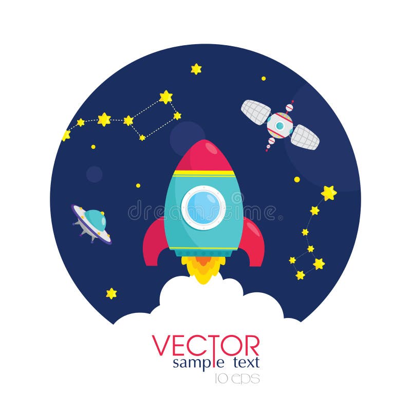 Space Rocket Launch. Start Up Business Concept. Space Background Stock ...
