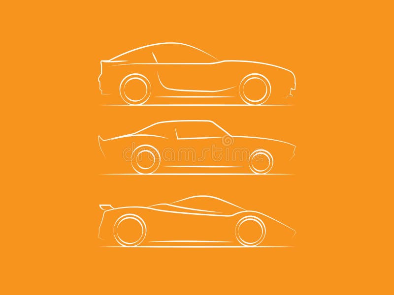 Car Side Side View Outline Contour Stock Vector - Illustration of auto ...