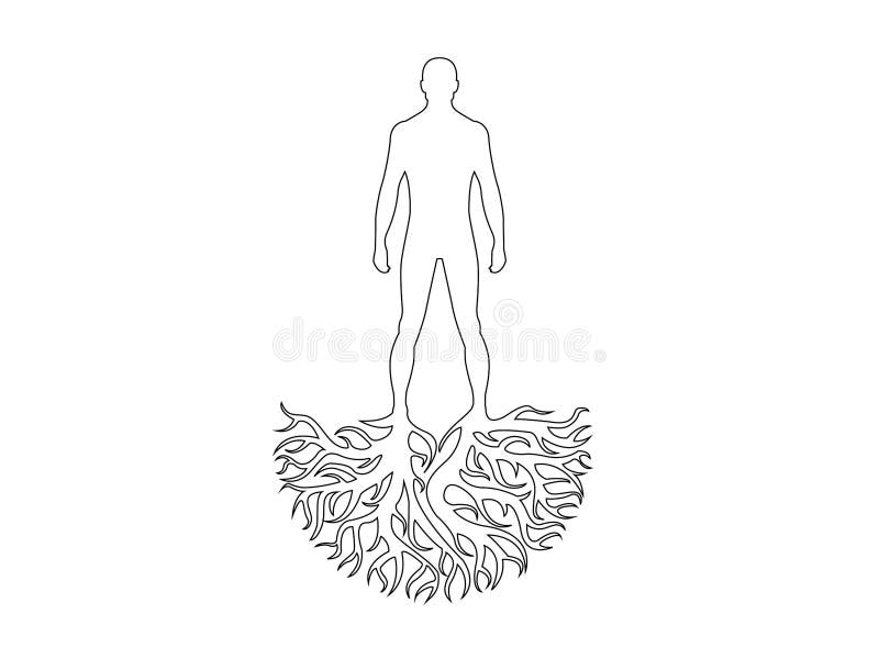 Man with roots stock vector. Illustration of ground - 142213660