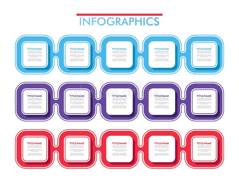 5 Steps Timeline. Square Shapes Modern Business Infographics.Label ...