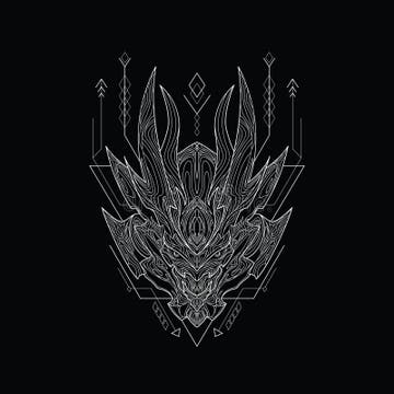 Line Art File Hell with Sacred Geometry Style Stock Vector ...