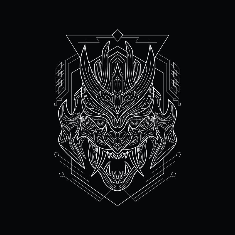 Demon Mask Geometry Style stock vector. Illustration of apparel - 140282271