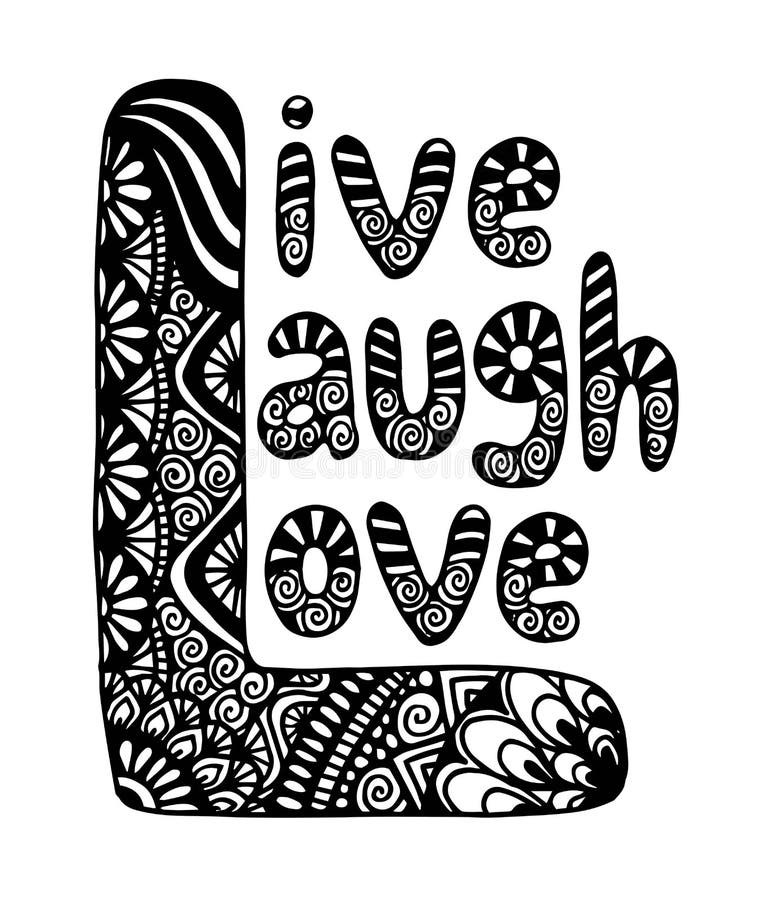 Live Laugh Love Hand Lettered Words - Vector Illustration Stock ...