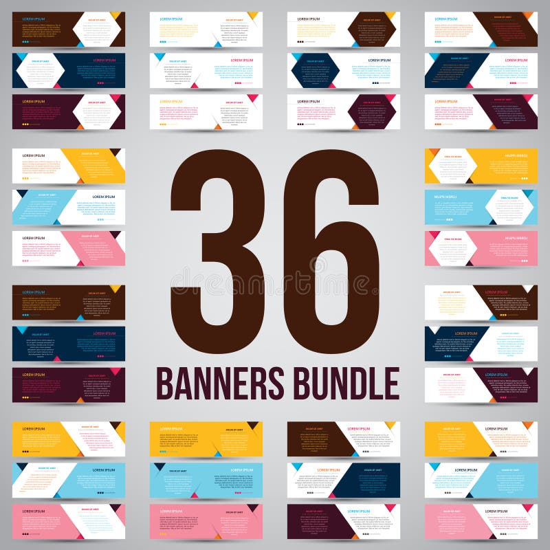 Bundle of 36 Vector Abstract Design Banner Web Template - EPS 10 Stock ...