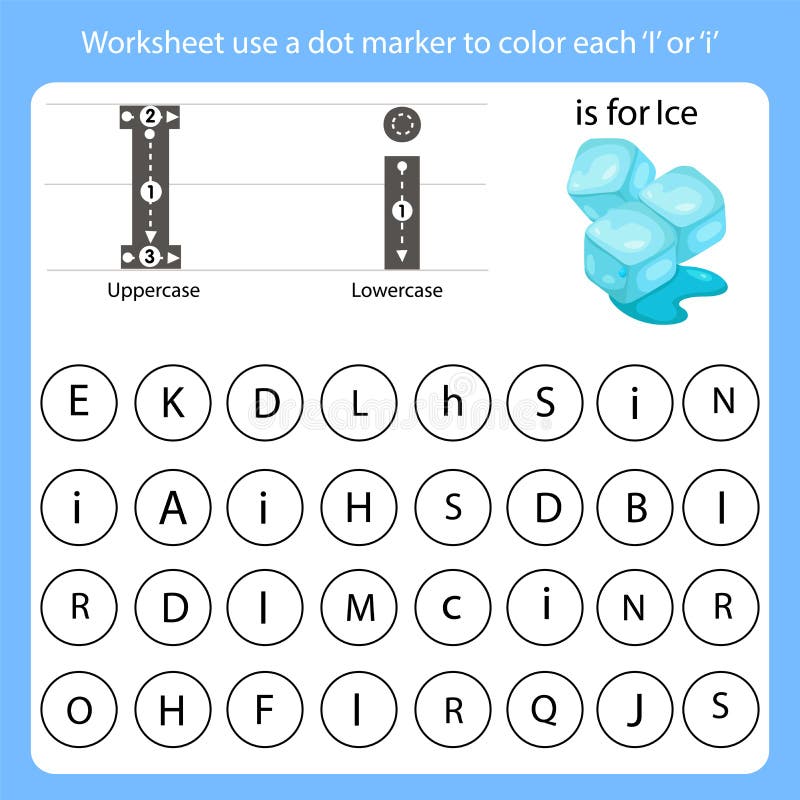 Find the Letter Worksheet Use a Dot Marker To Color Each C Stock Vector ...
