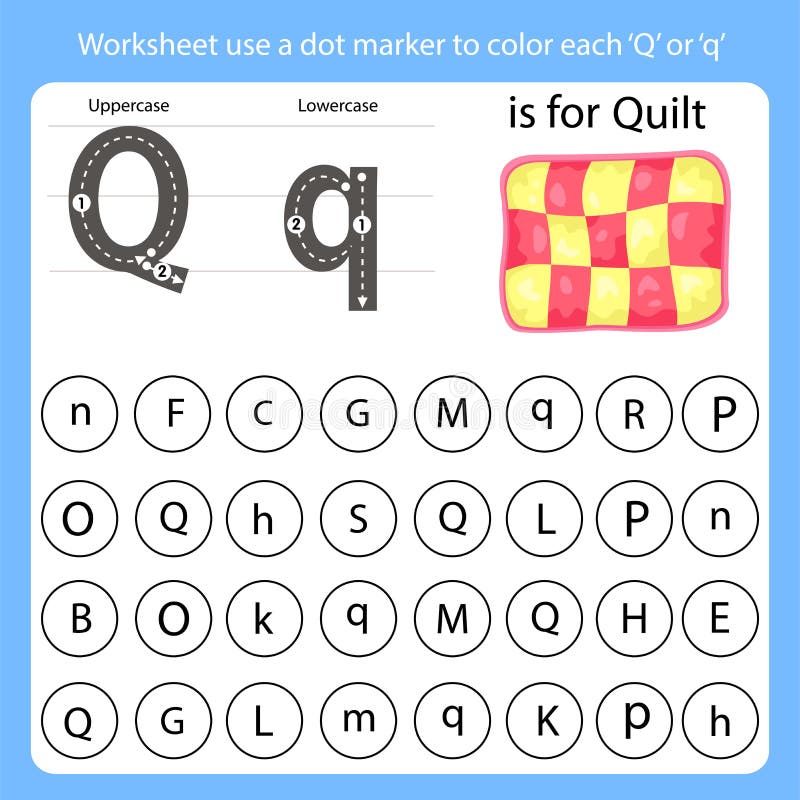 Worksheet Use a Dot Marker To Color Each I Stock Vector - Illustration ...