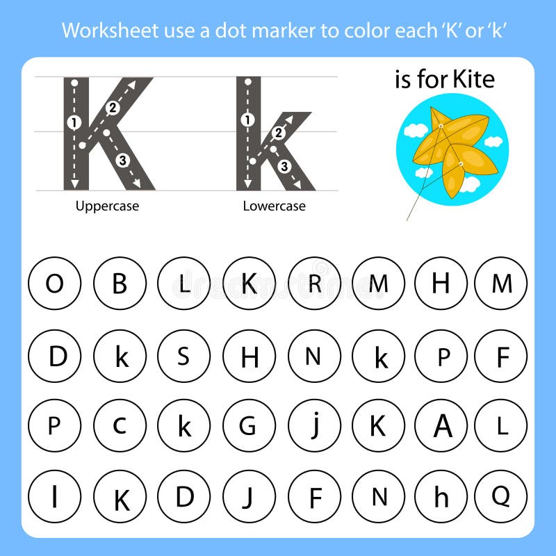 Find the Letter Worksheet Use a Dot Marker To Color Each C Stock Vector ...