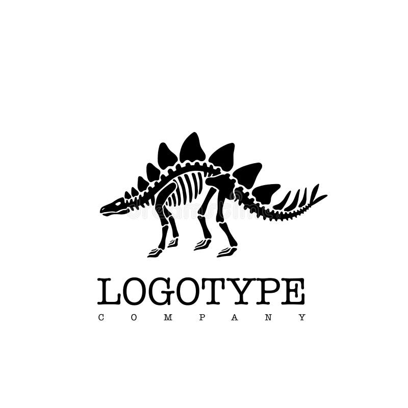 Vector Logotype Dinosaur Skeleton Stegosaurus Isolated on White ...
