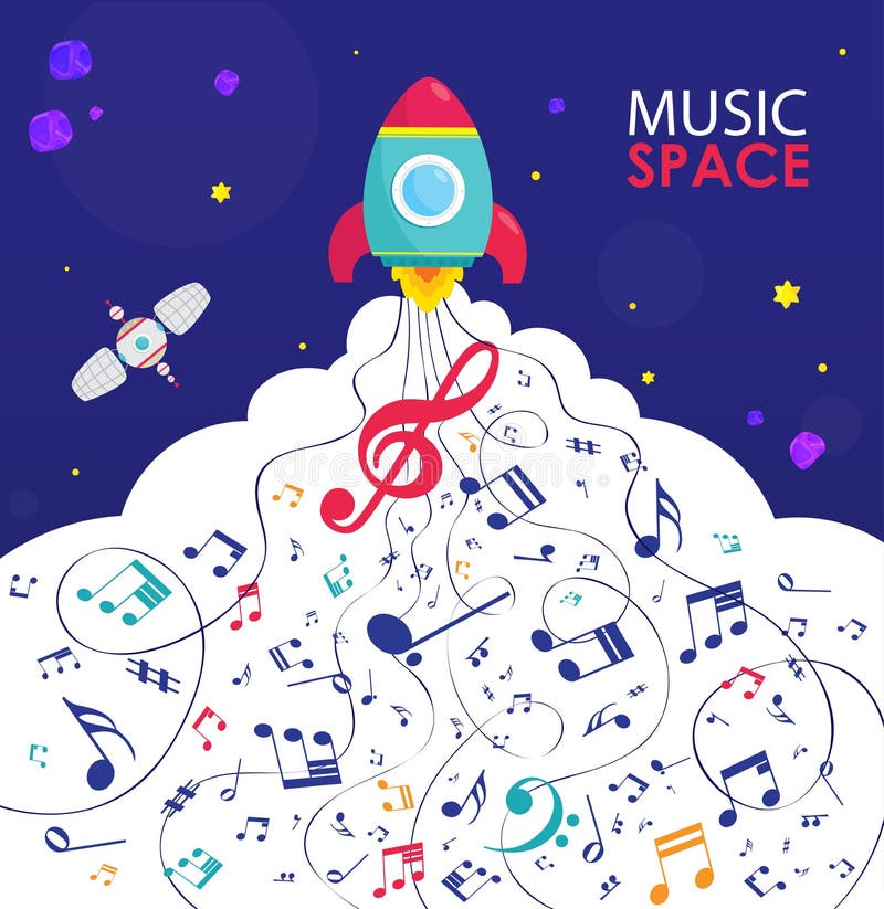 Music Background. Space Music. Stock Vector - Illustration of launch ...
