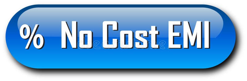 No Cost EMI Web Button Classic Blue Button White Background Stock ...