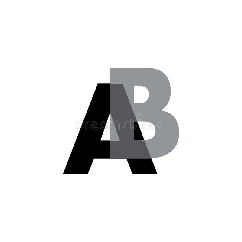 Black White Alphabet Letter Ab A B Logo Icon Design Stock Vector ...