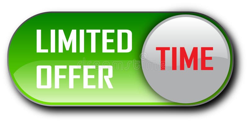 Limited Time Offer Web Button Classic Blue Button White Background ...