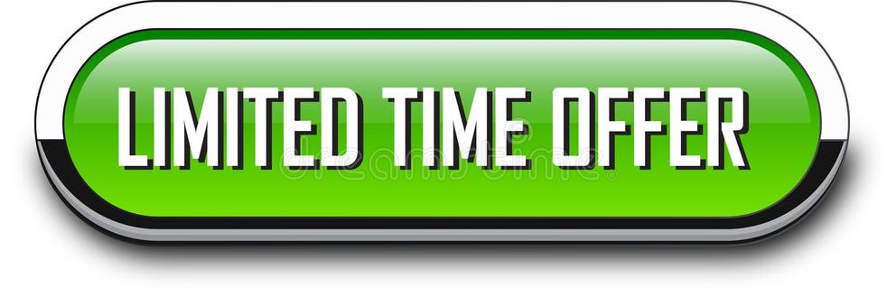 Limited Time Offer Web Button Classic Blue Button White Background ...