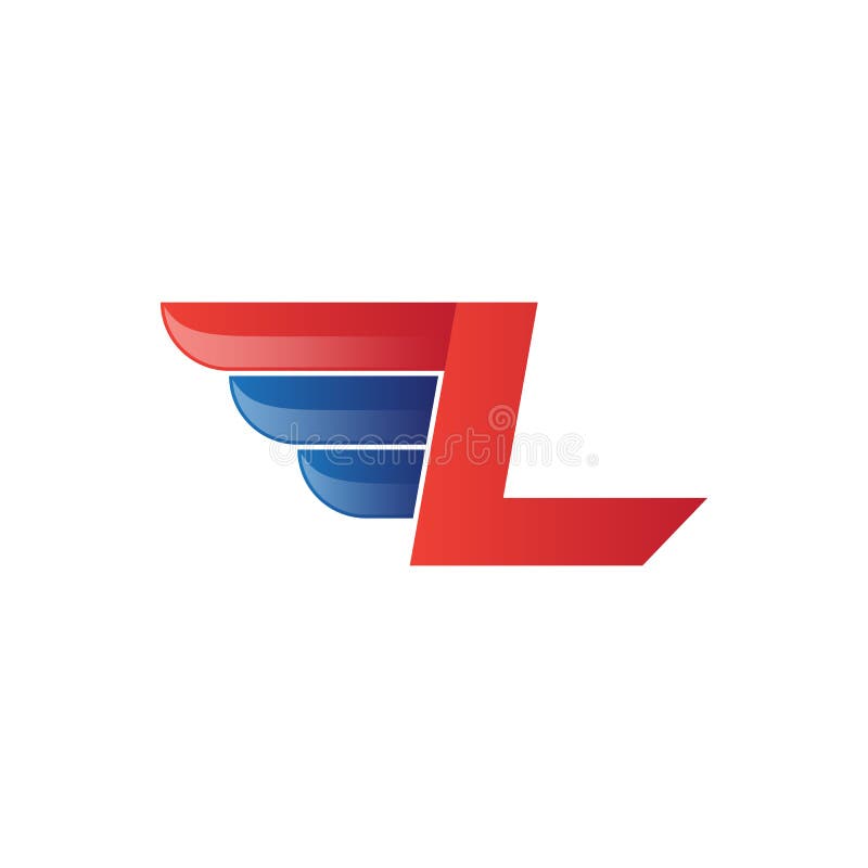 Fast Initial Letter L Logo Vector Wing Stock Vector - Illustration of ...