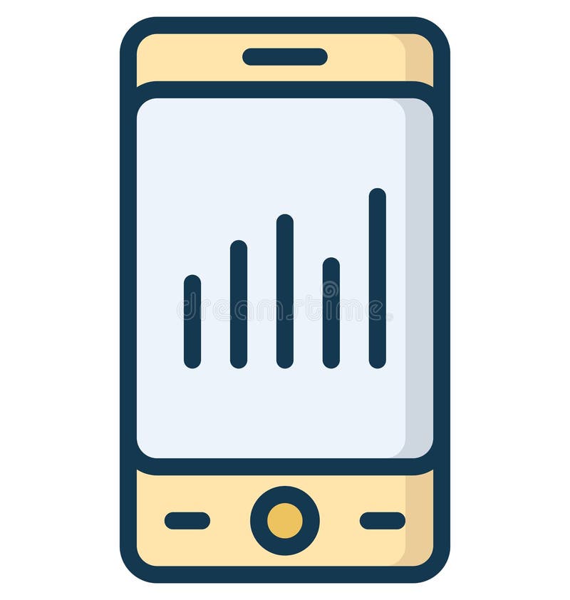 Mobile Graph Isolated Vector Icon Which Can Easily Modify or Edit Stock ...