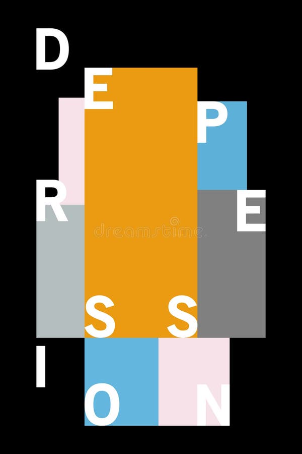Depression Concept Made with Word. Word Depression. Vector Illustration ...