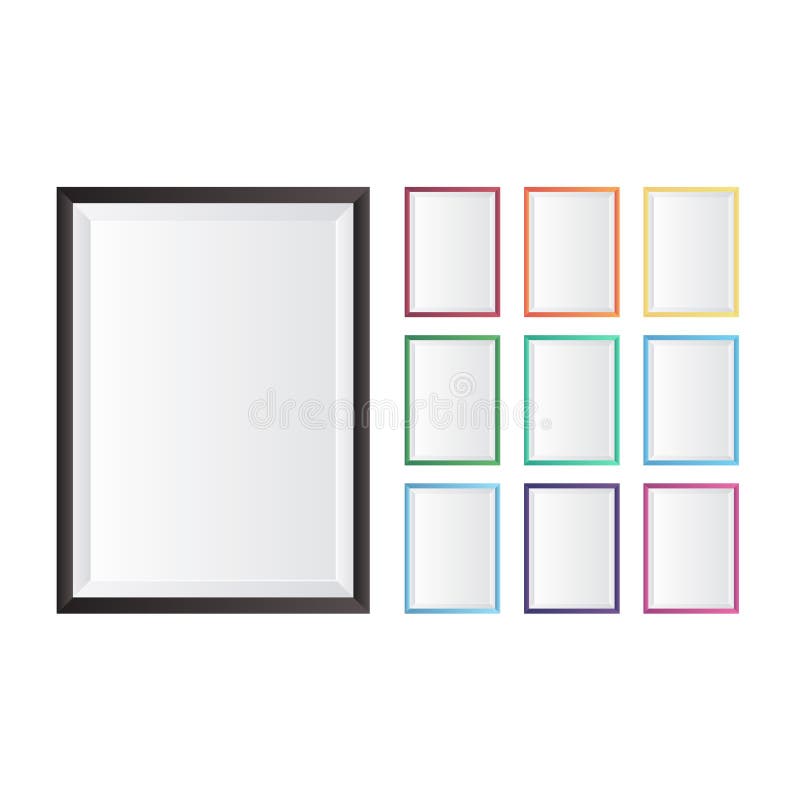 Set of Colorful Picture Frame Design Stock Photo - Image of background ...