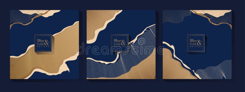 Blue and Gold Pattern stock vector. Illustration of retro - 143208226