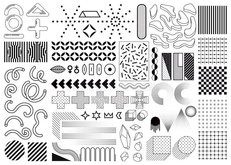 Mega Set of Memphis Design Elements, Template for Your Project. Stock ...