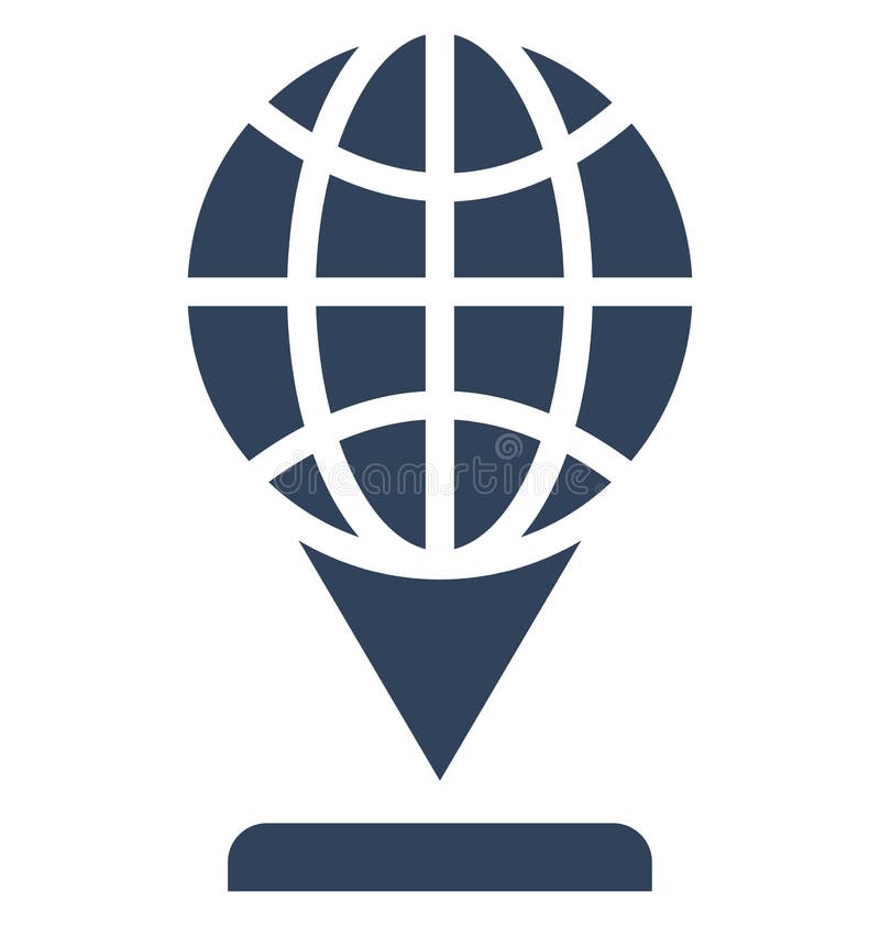 Global Map with Locations Symbols Destinations Stock Vector ...