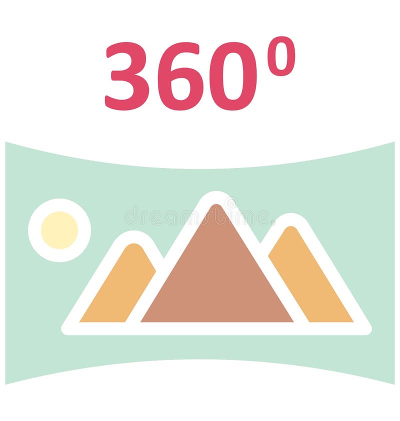 360 Degree Image Isolated Vector Icon Which Can Easily Modify or Edit ...
