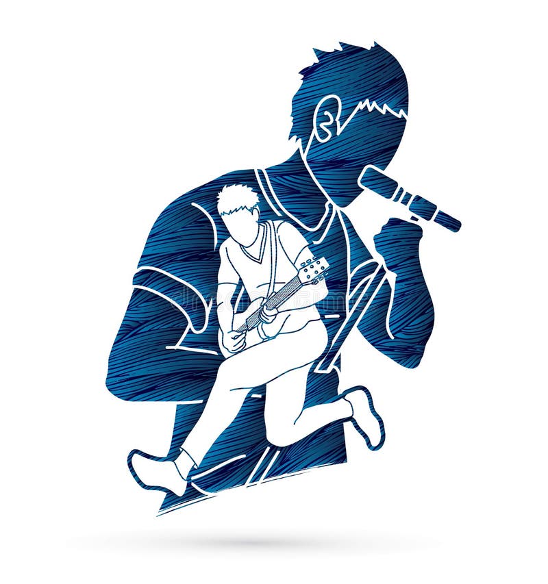 Musician Playing Music Together, Music Band, Artist Graphic Stock ...