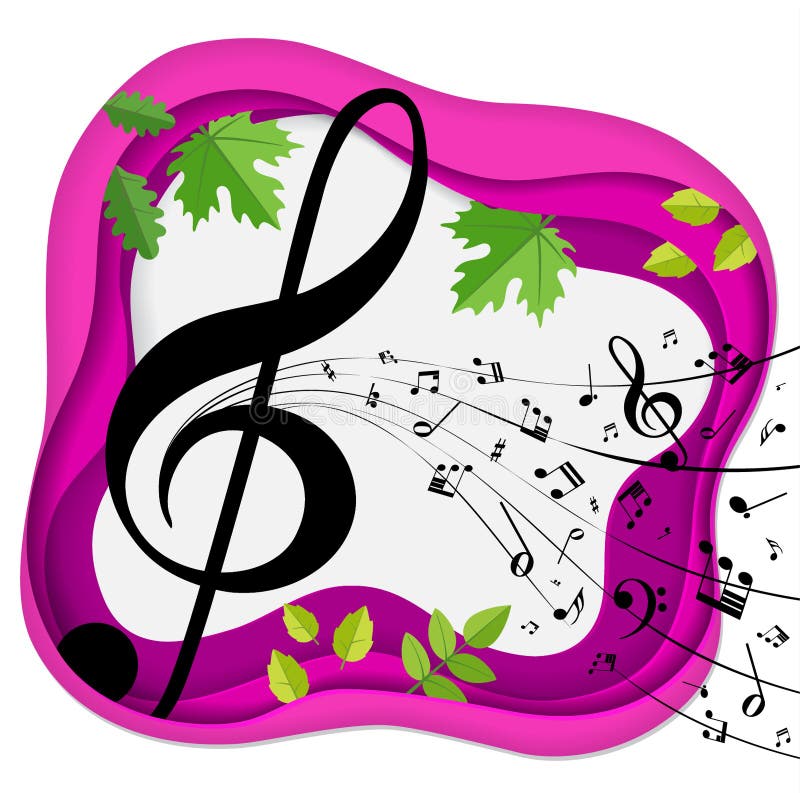 Paper Spring Music Background Stock Vector - Illustration of leaf ...