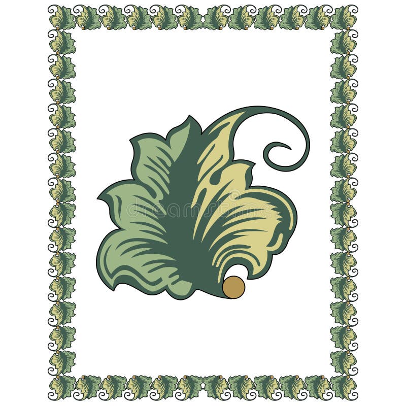 Old World Borders Vector - Tiled Frame in Plant Leaves and Flowers ...