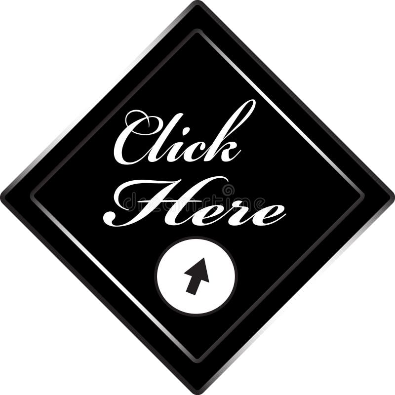 Click Here Arrow Web Button Classic Button White Background Stock ...