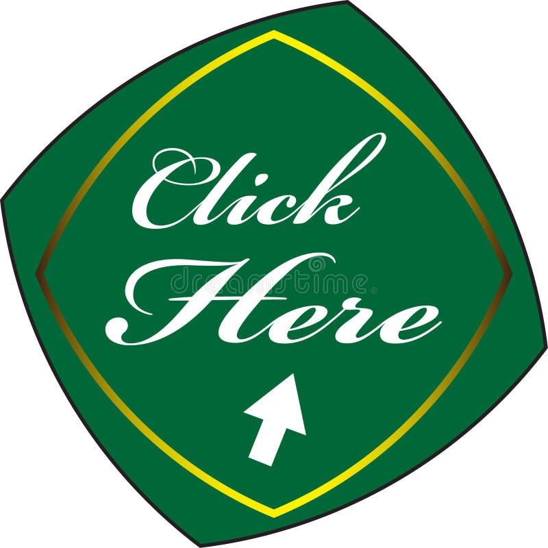 Click Here Arrow Web Button Classic Button White Background Stock ...