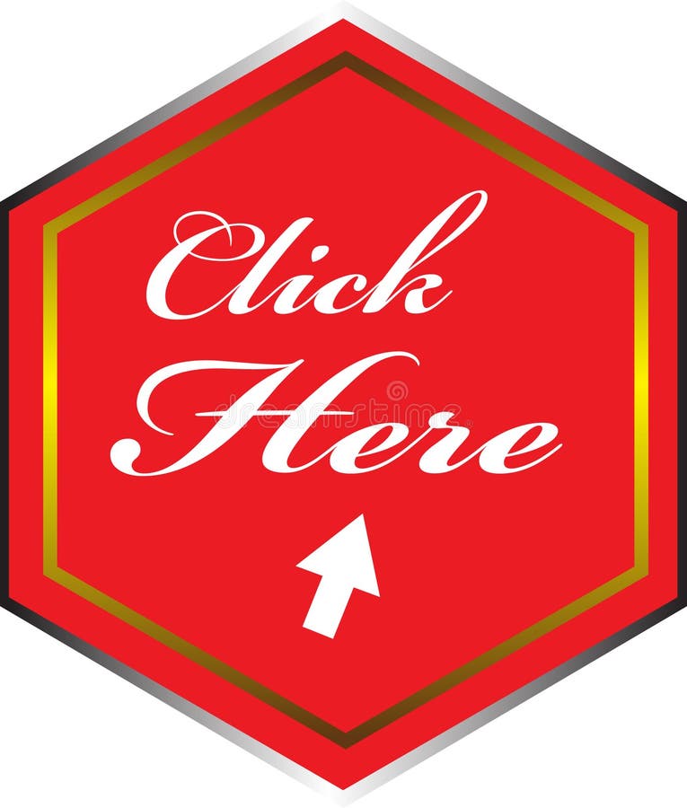 Click Here Arrow Web Button Classic Button White Background Stock ...