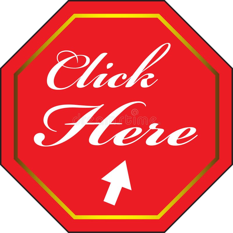 Click Here Arrow Web Button Classic Button White Background Stock ...
