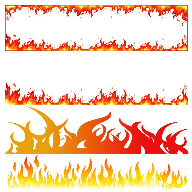 Fire flame border stock illustration. Illustration of design - 97548626