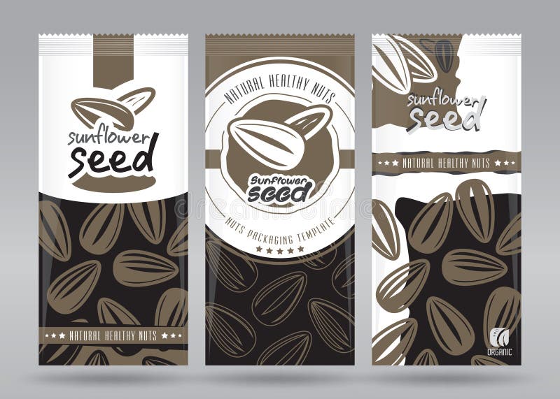 Sunflower Seed Packaging Set Stock Vector - Illustration of eating ...