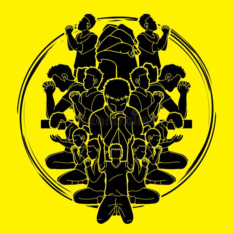 Praying Together Stock Illustrations – 1,984 Praying Together Stock ...