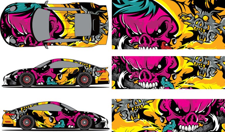 Vector Car Decal, Abstract Graphics Racing Design for Vehicle Sticker ...
