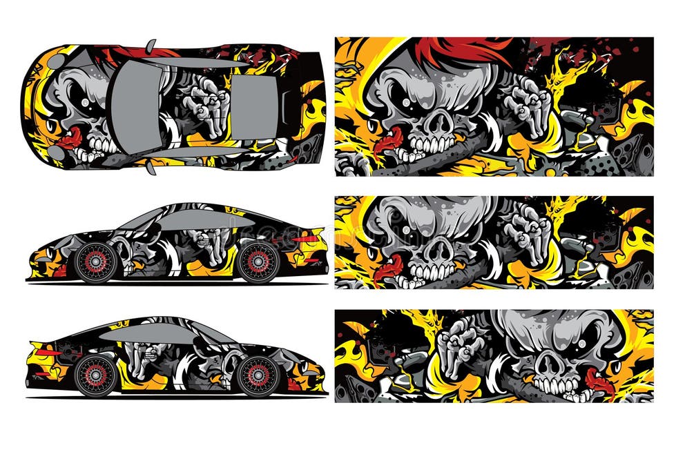 Car Decal Vector, Grunge Abstract Designs for Vehicle Sticker Vinyl ...