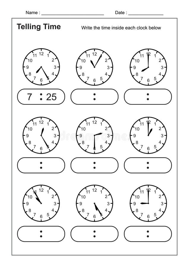 1st Grade Telling Time Worksheets Free Printable K5 Learning Year 1