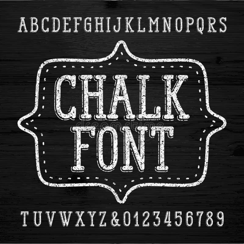 Chalk Alphabet Font. Hand Drawn Messy Letters and Numbers Stock Vector ...