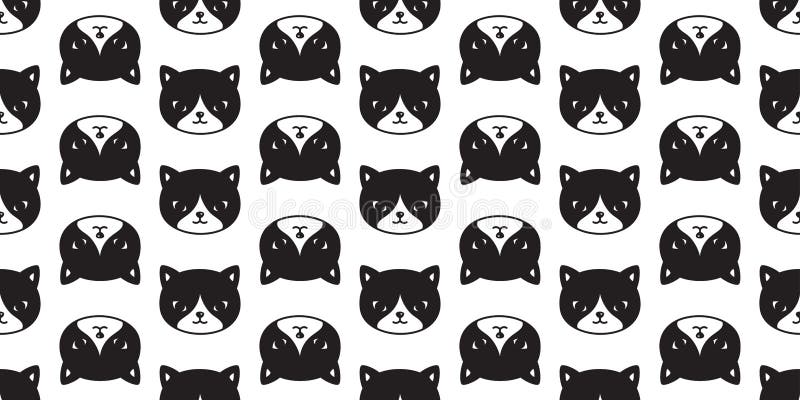 Cat Seamless Pattern Vector Kitten Calico Pet Repeat Wallpaper Scarf ...