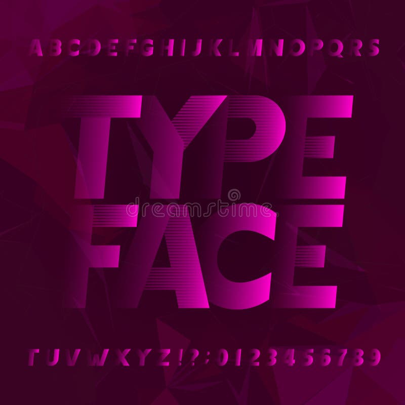 Abstract Alphabet Font. Modern Oblique Letters and Numbers on Polygonal ...