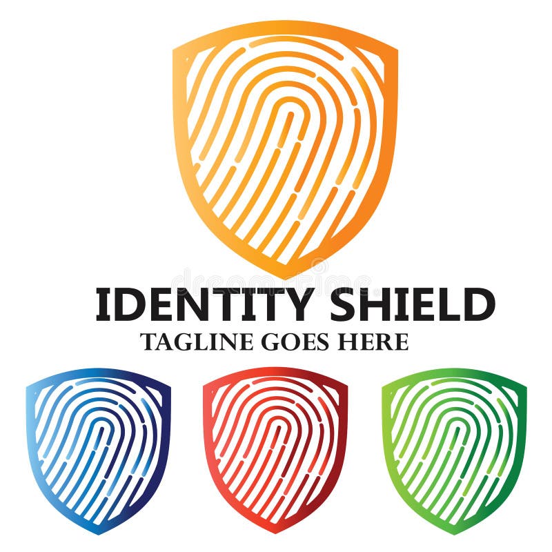 Identity Shield Finger Print Security Stock Vector - Illustration of ...